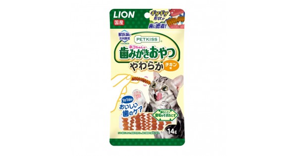LION 狮王Petkiss猫猫牙膏零食 锯齿状 鸡肉味 14g
